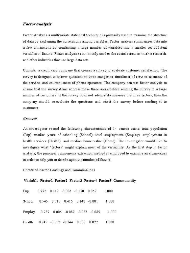 Factor Analysis | PDF | Factor Analysis | Multivariate Statistics