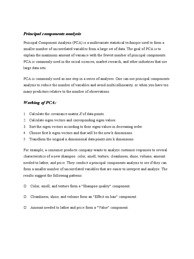 Principle Component Analysis | PDF | Principal Component Analysis ...