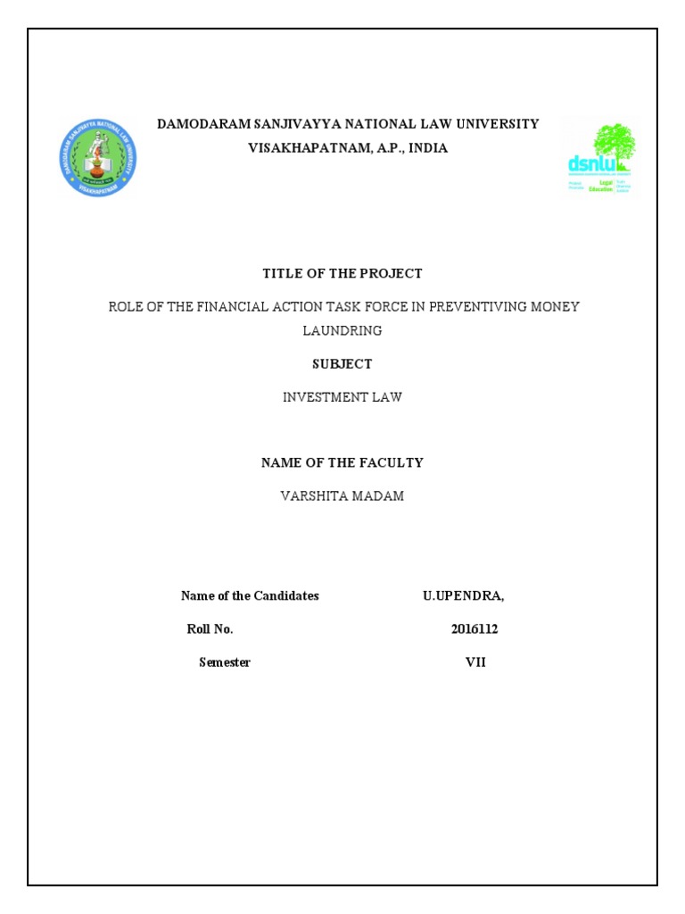 Role of The Financial Action Task Force in Preventiving Money Laundring ...