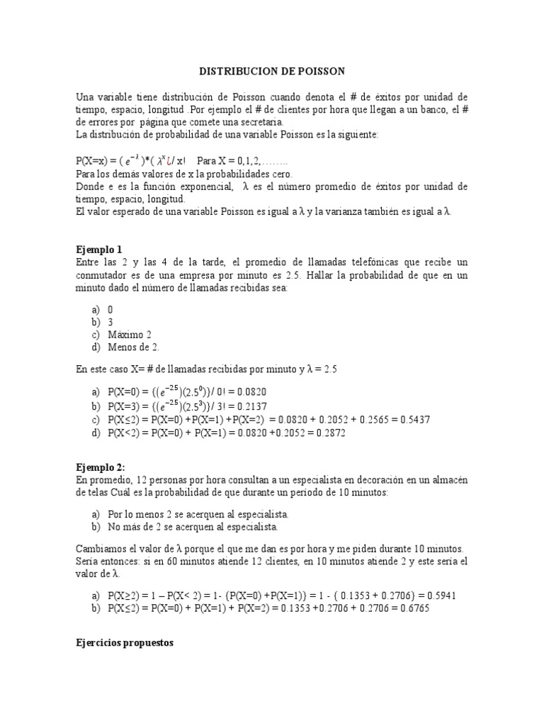 Introducción a la Distribución Poisson | PDF | Distribución de veneno ...