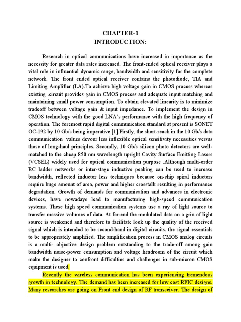 New Report LNA | PDF | Amplifier | Cmos