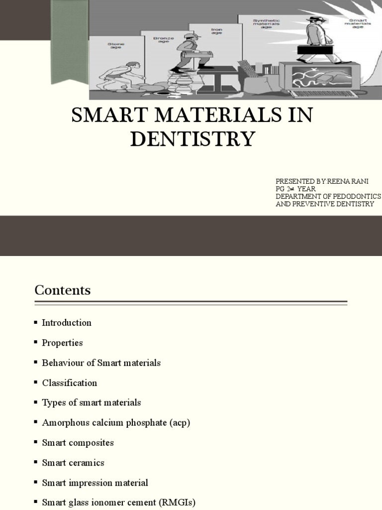 Smart Materials in Dentistry | PDF | Zirconium Dioxide | Shape Memory Alloy