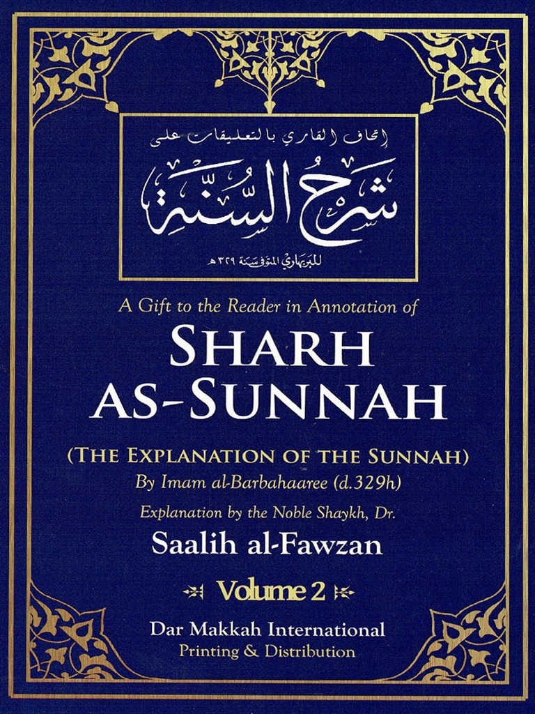 Sharh As Sunnah by Imam Al Barbahaaree Exp Saalih Al Fawzan Vol PDF ...