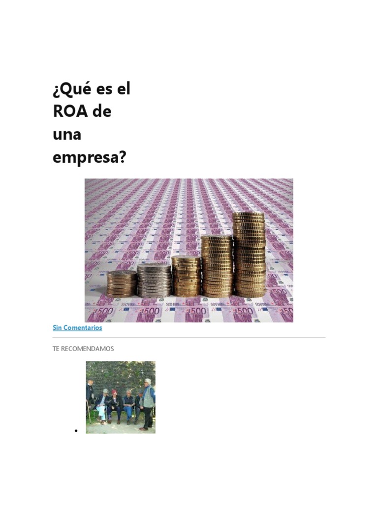Qué Es El ROA de Una Empresa | PDF | Rentabilidad sobre recursos ...