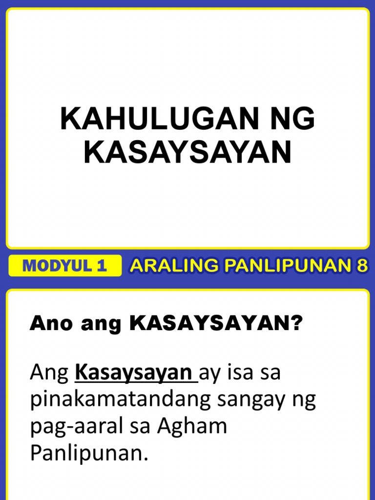 001 Kahulugan NG Kasaysayan | PDF