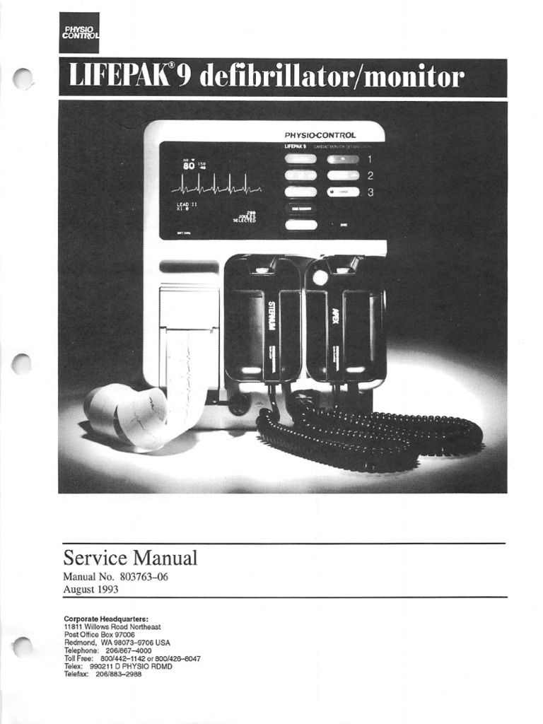 Physio Control Lifepak 9 Defibrillator - Service Manual PDF | PDF