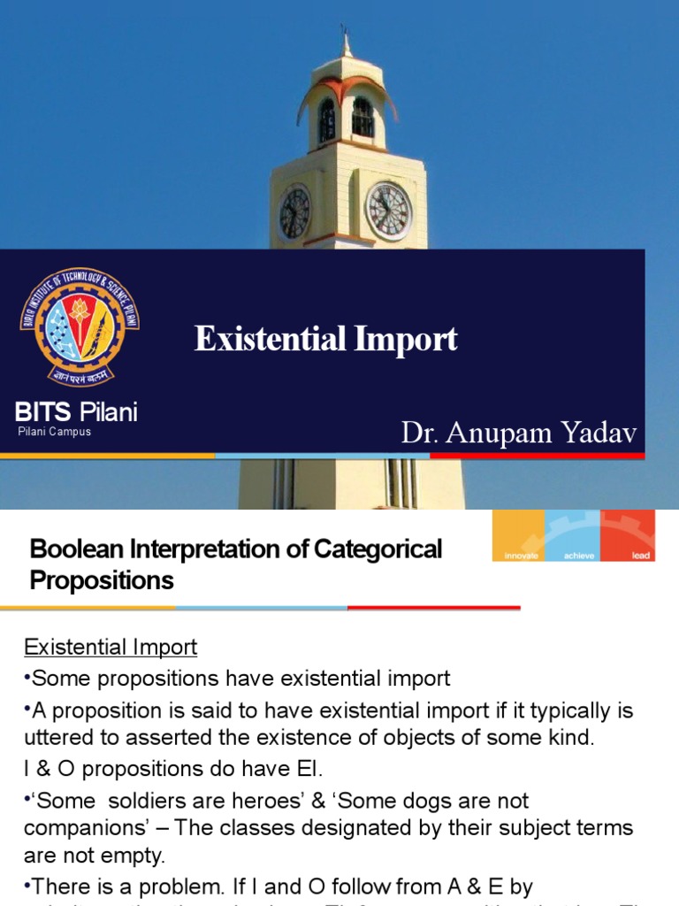Existential Import: Dr. Anupam Yadav | PDF | Contradiction | Logic