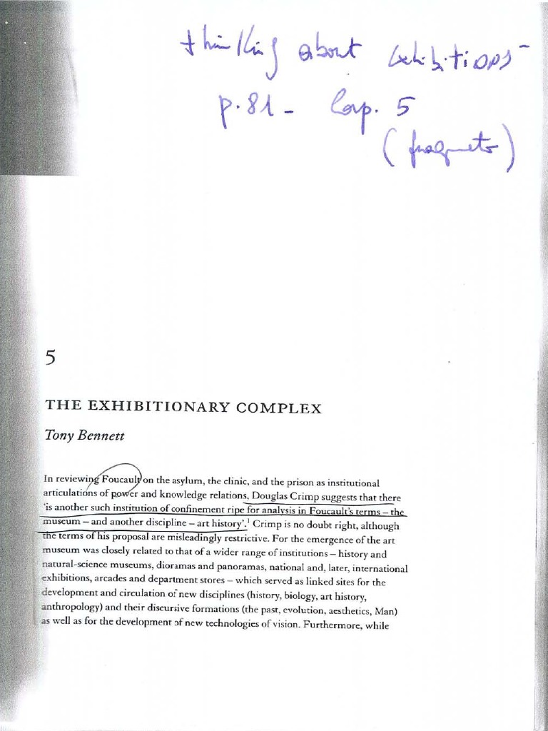 The Exhibitionary Complex. Tony Bennett PDF | PDF