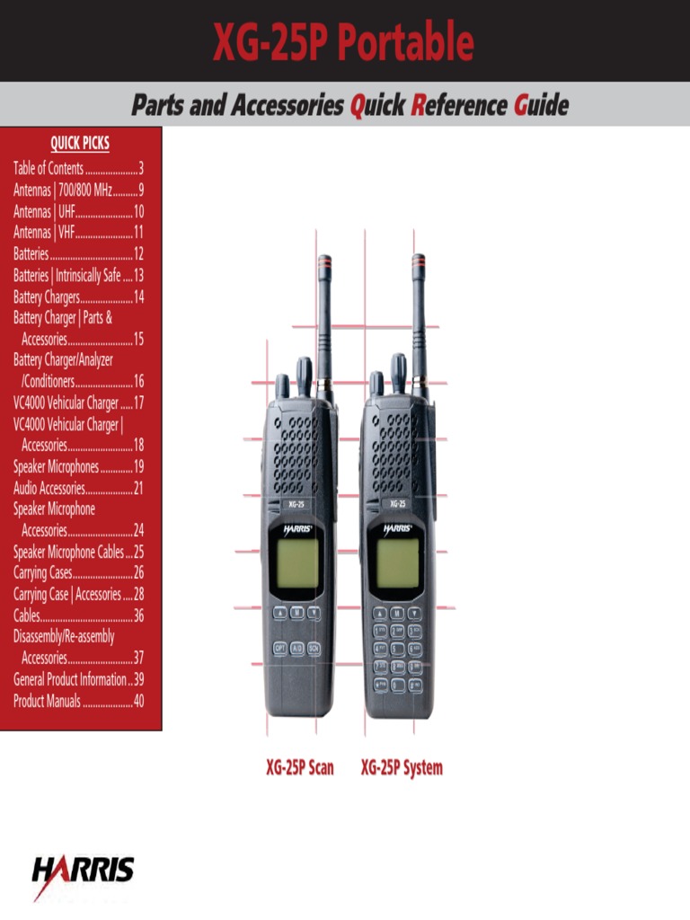 XG-25P Portable Quick Reference Guide (ECR-8071A) | PDF | Microphone | Battery Charger