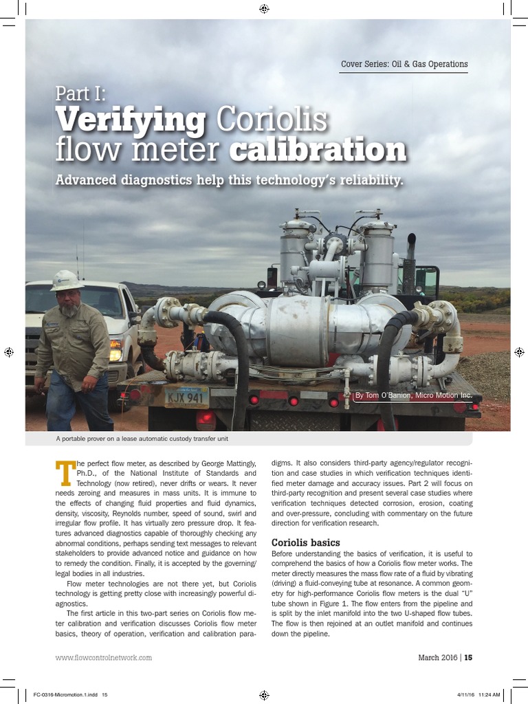 Article Verifying Coriolis Flowmeter Calibration Micro Motion en 66900 ...