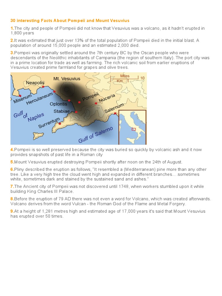 30 Facts About Pompeii and Mount Vesuvius | PDF | Mount Vesuvius | Pompeii
