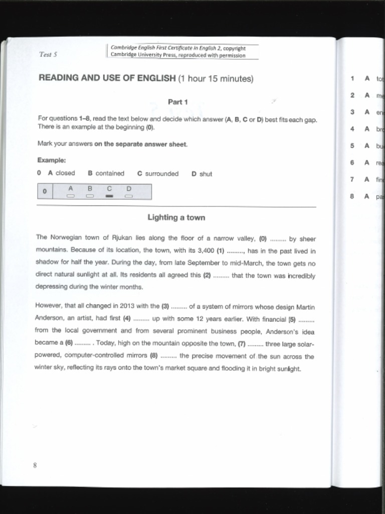 FCE 2 Test 5 Reading | PDF