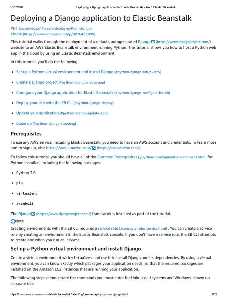 Deploying A Django Application To Elastic Beanstalk Aws Elastic Beanstalk Pdf Command Line 3496