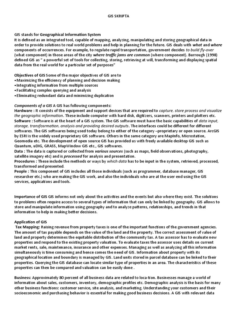 Components of A GIS A GIS Has Following Components | PDF | Latitude ...