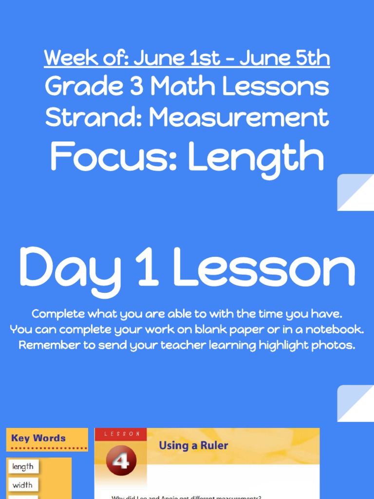 Grade 3 Measurement Math Lessons | PDF | Career & Growth | Self-Improvement