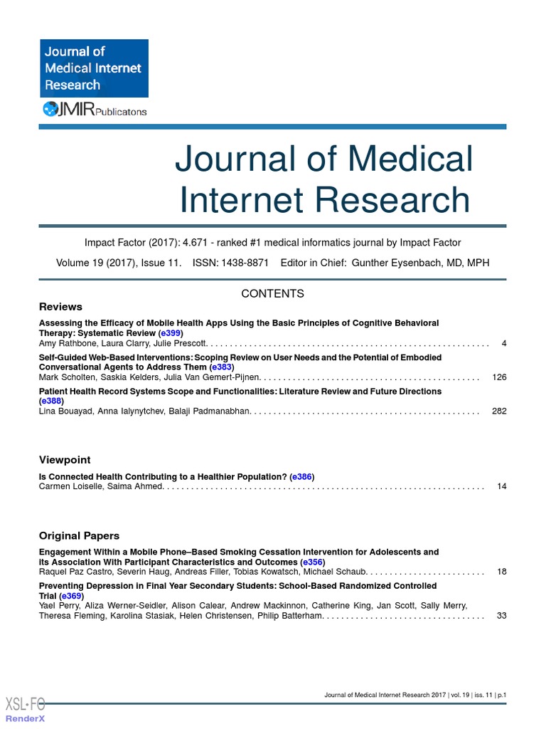 Journal of Medical Internet Research: XSL FO | PDF | Cognitive ...