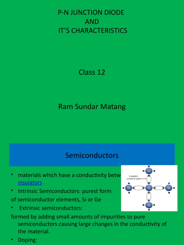 Class 12: P-N Junction Diode AND It'S Characteristics | PDF | P–N ...