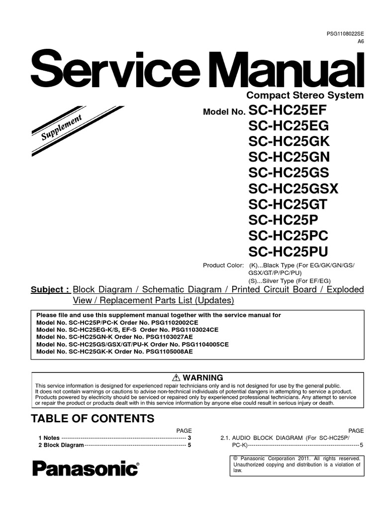 Panasonic sc-hc25 SM | PDF | Analog To Digital Converter | Information ...