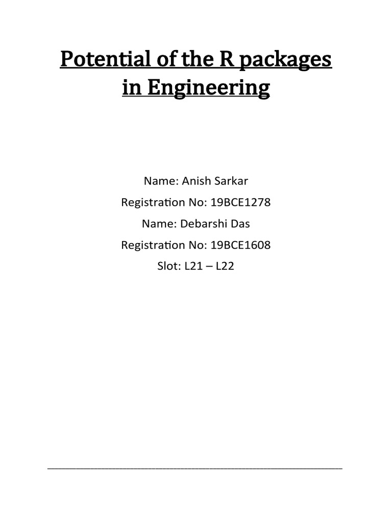 Potential of The R Packages in Engineering | Download Free PDF | R ...