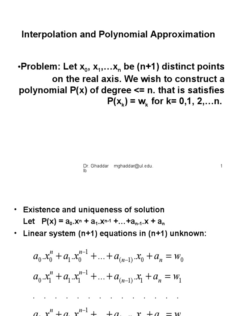 Interpolation and Polynomial Approximation | PDF | Interpolation ...