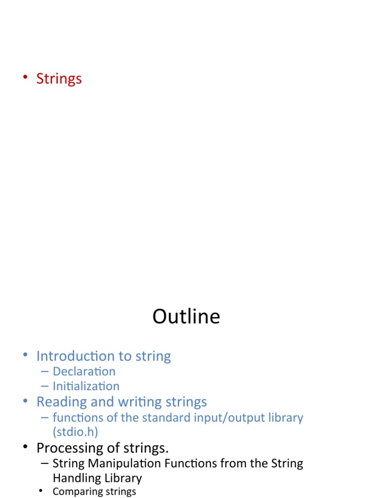 Strings - Fundamentals and Processing | PDF | String (Computer Science ...