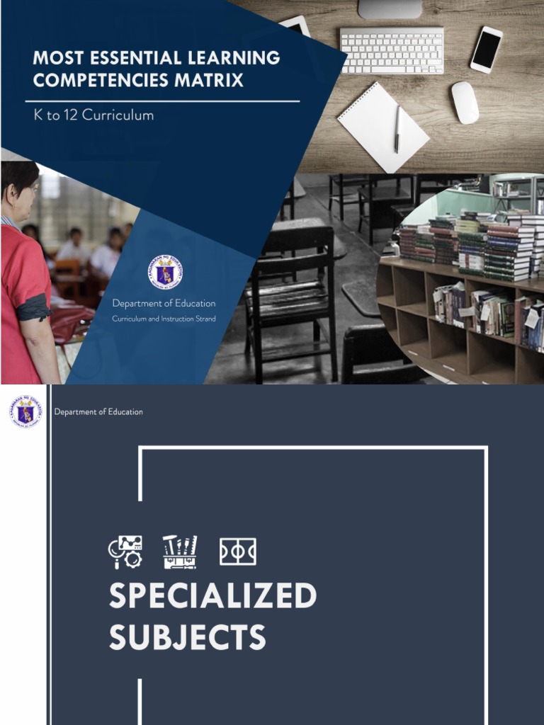SHS SPECIALIZED SUBJECTS - Most-Essential-Learning-Competencies-Matrix ...