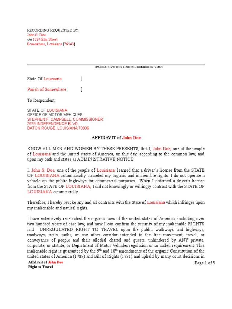 AffidavitDriversLicense Template | PDF | Affidavit | Government