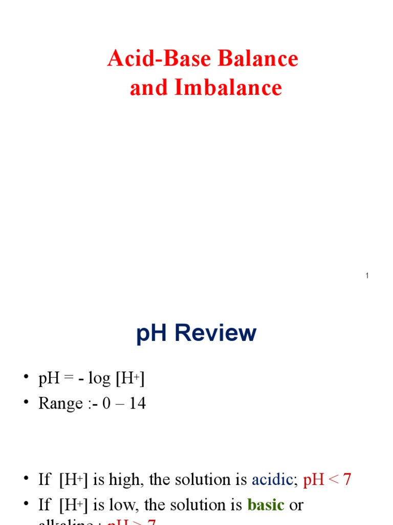 Acid-Base Balance | PDF | Bicarbonate | Buffer Solution