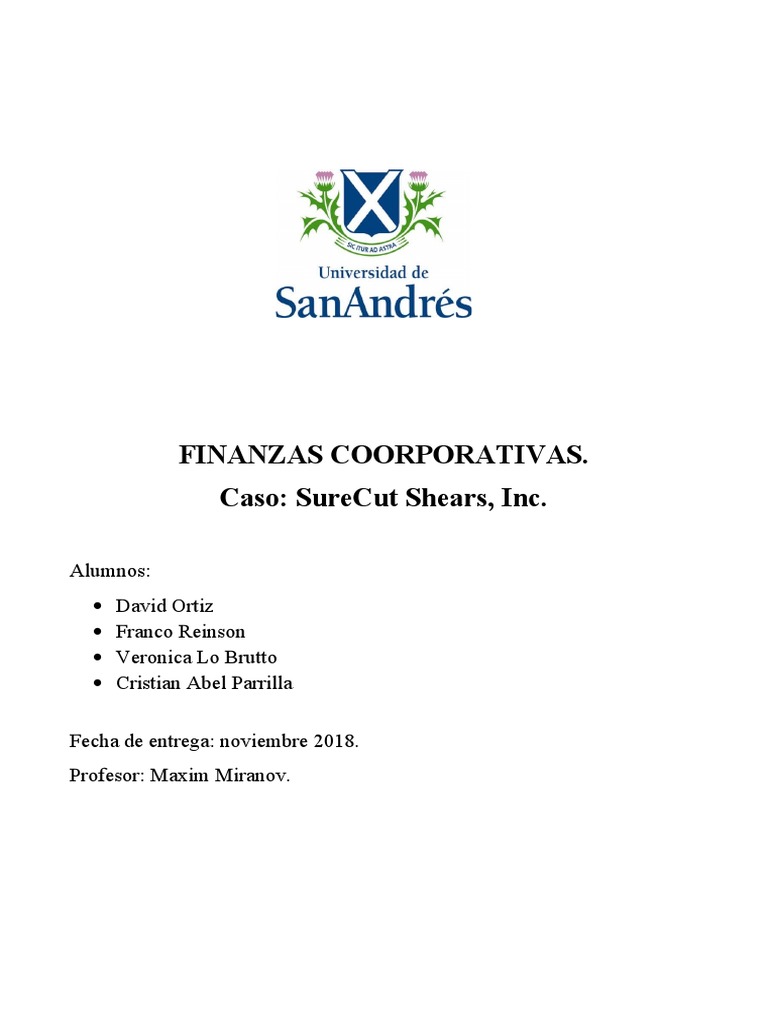 Caso Practico Surecut Shears | PDF | Responsabilidad (contabilidad financiera) | Bancos
