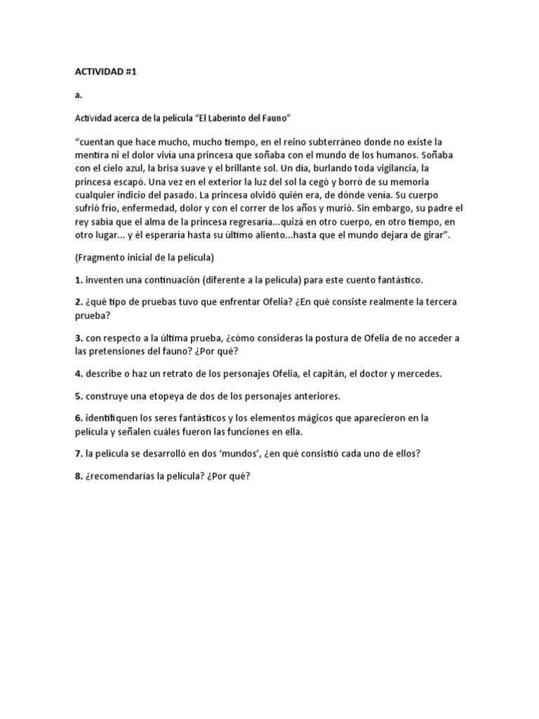 Análisis de "El Laberinto del Fauno" | PDF