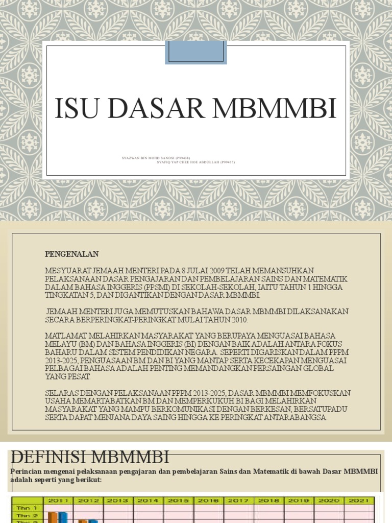 Slide Isu Dasar Mbmmbi | PDF