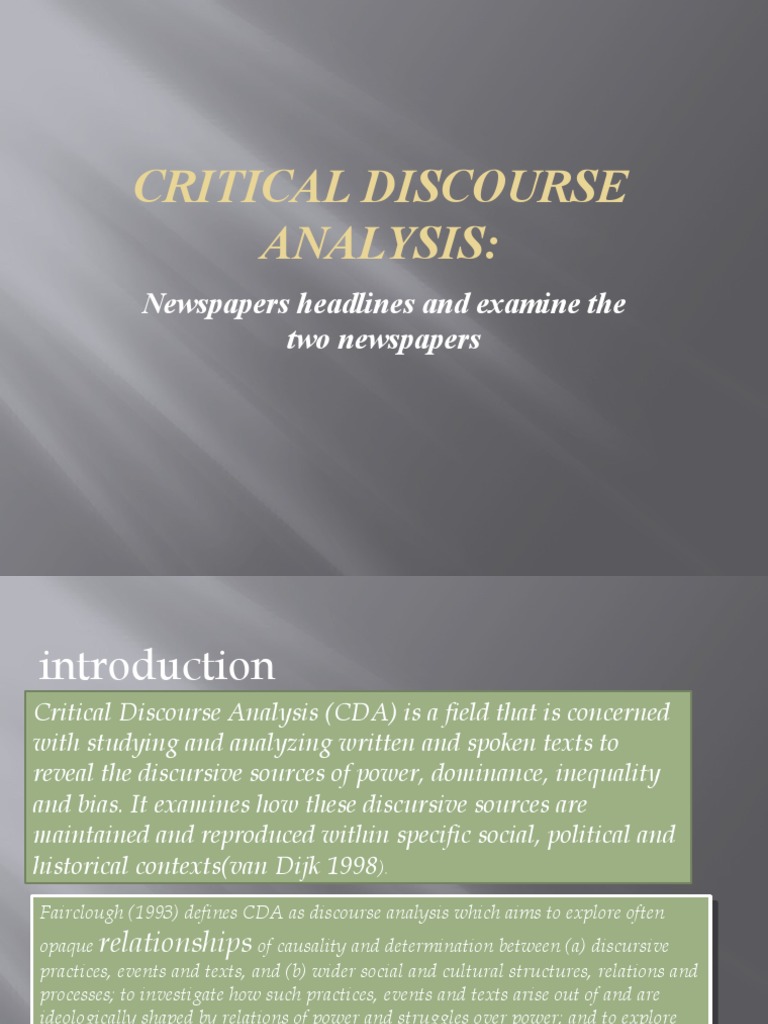 Critical Discourse Analysis | PDF | Discourse | Communication