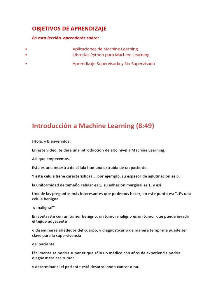 MODULO 1 Machine Learning | PDF | Aprendizaje automático | Python (lenguaje de programación)