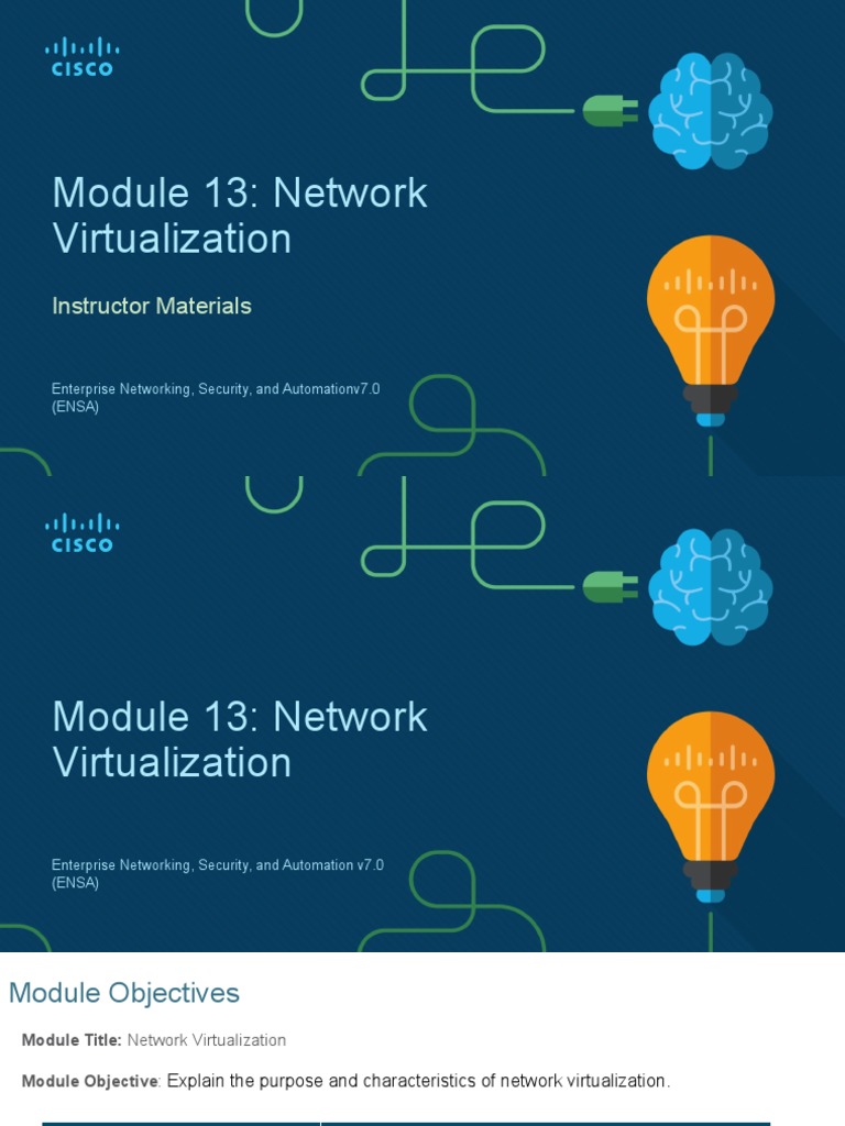 Module 13: Network Virtualization: Instructor Materials | PDF | Cloud Computing | Virtualization