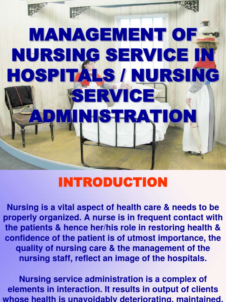 Management of Nursing Service in Hospitals / Nursing Service ...