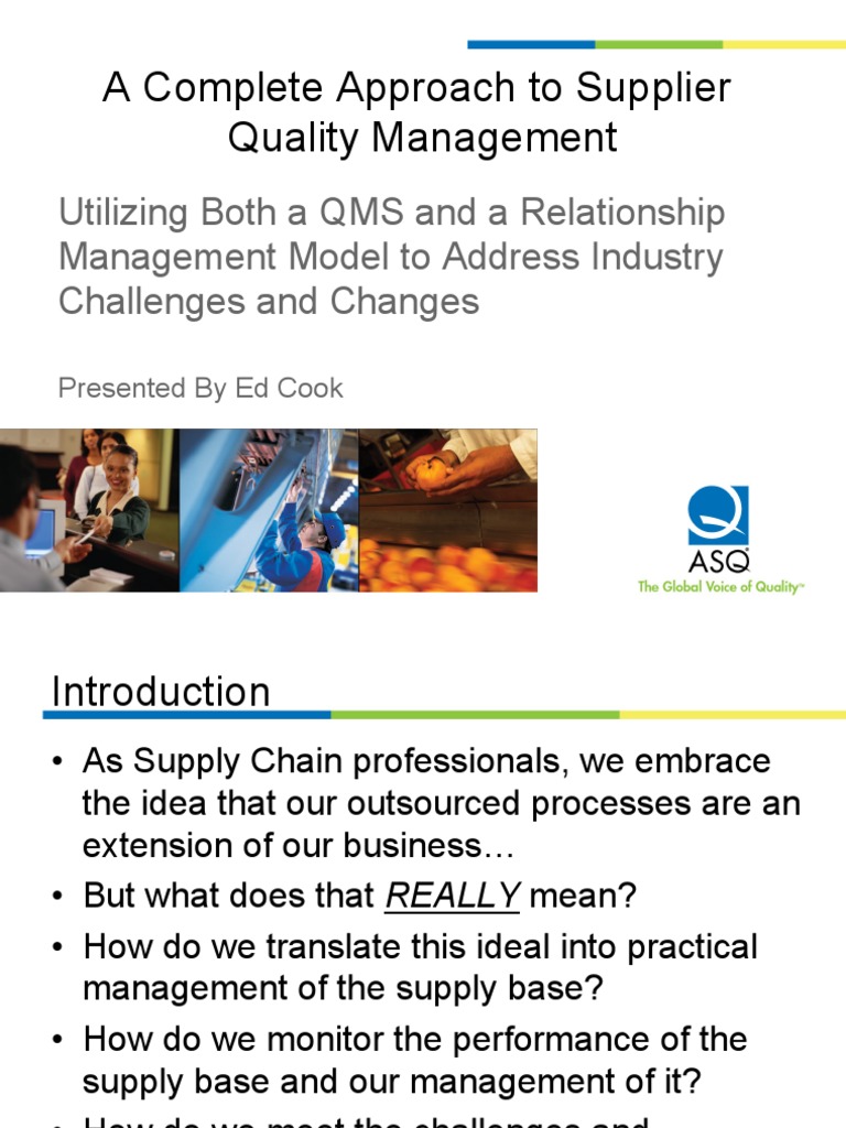 Supplier Quality Management | PDF | Audit | Supply Chain