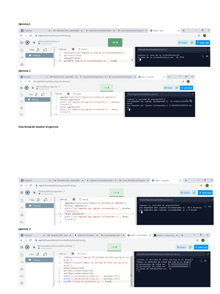 Algoritmos Resueltos en Python | PDF