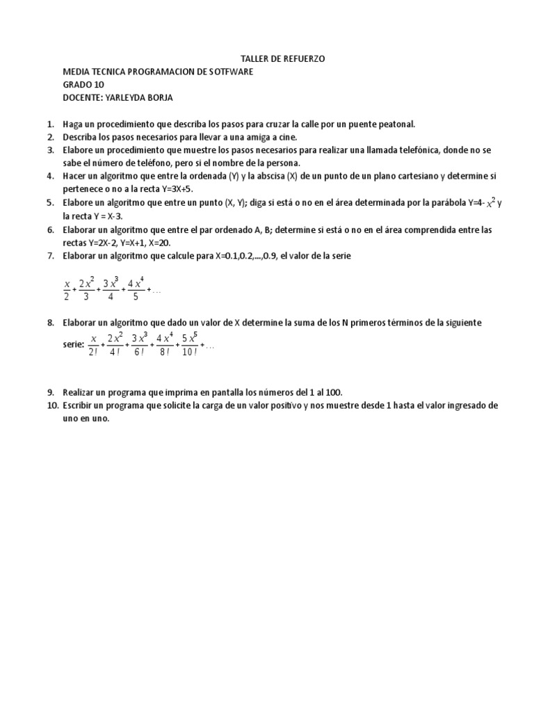 Ejercicios de Programacion | PDF