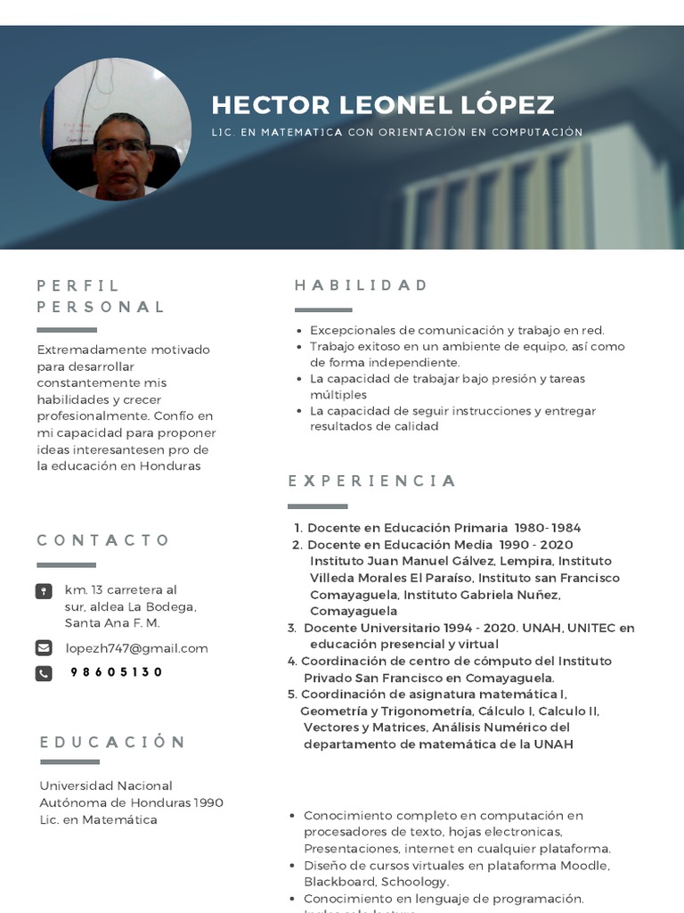 Curriculum Vitae - Héctor López | PDF | Informática | Modificación de comportamiento