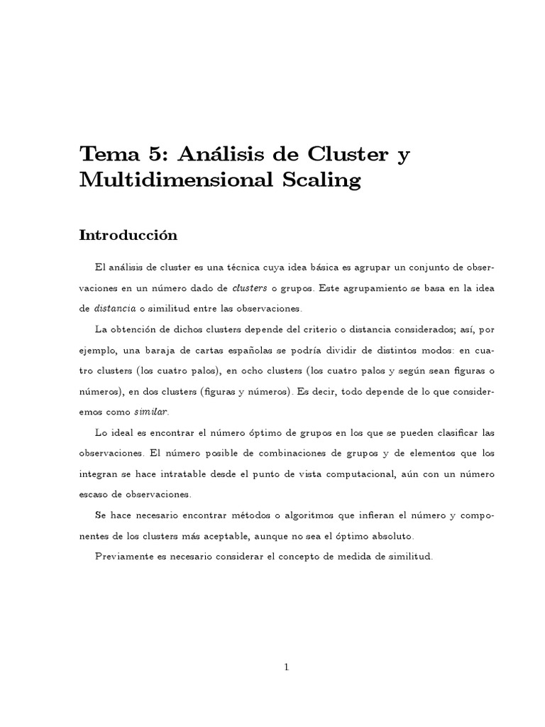 Tema 6.análisis de Cluster | PDF | Grupo de computadoras | Matemáticas ...
