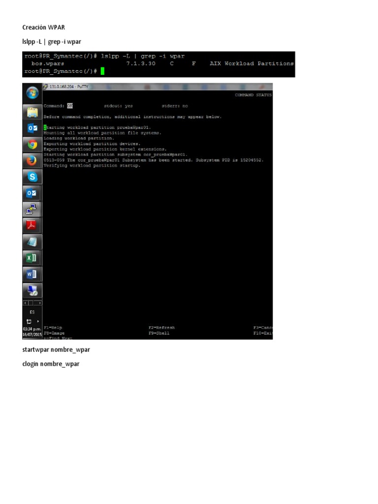 Creación WPAR LSLPP - L - Grep - I Wpar | PDF | File System | Data