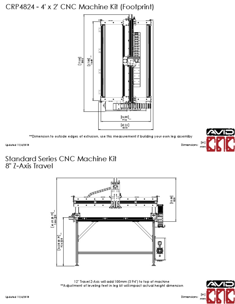 CNC Machine Kit Dimensions Guide | PDF