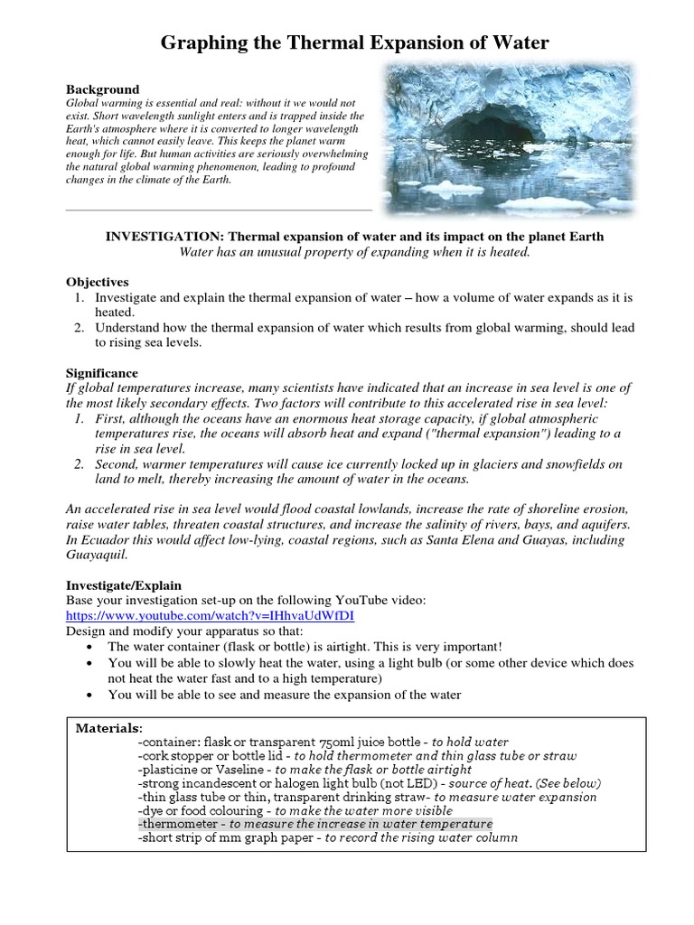 Thermal Expansion of Water Explained | PDF | Sea Level Rise | Global ...