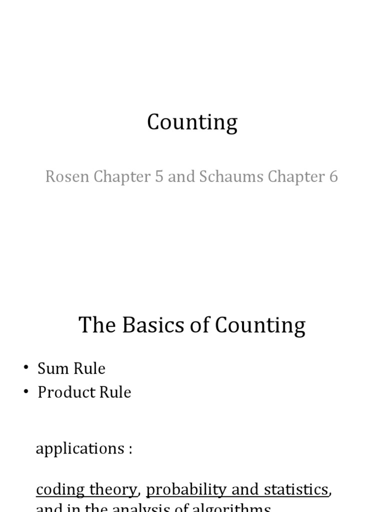 Counting: Rosen Chapter 5 and Schaums Chapter 6 | PDF | Bride | String ...