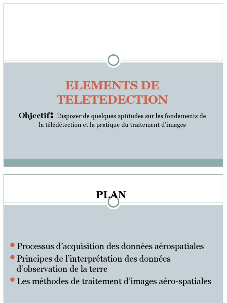 Eéments de Télédétection | PDF | Pouvoir de résolution | Télédétection