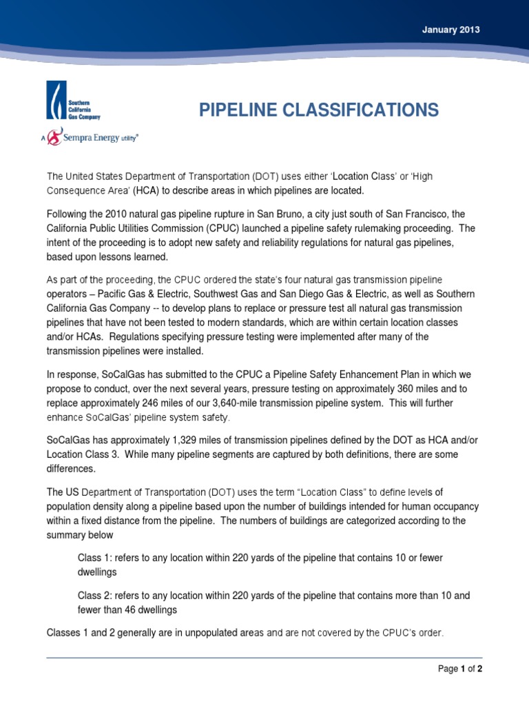 Pipeline Classifications | PDF | Energy And Resource | Nature