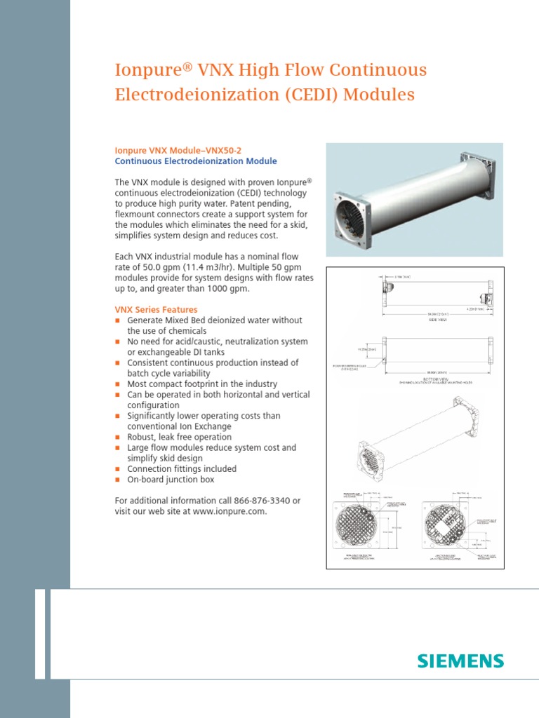 Ionpure® VNX High Flow Continuous Electrodeionization (CEDI) Modules ...