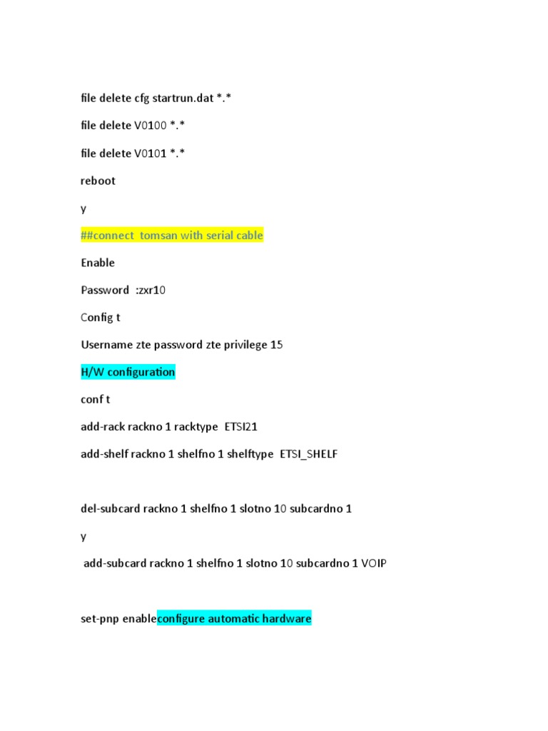 B ZTE MSAN Configuration Script | PDF | Session Initiation Protocol | Internet Protocols