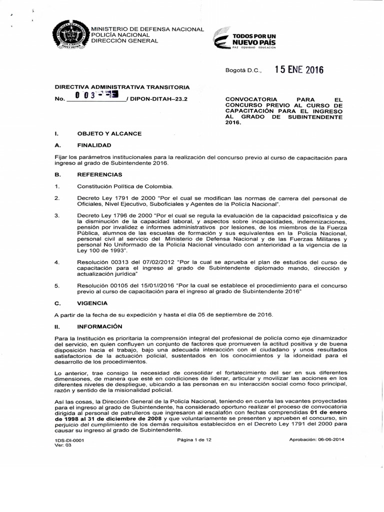 D.A.T. No. 003 DIPON-DITAH DEL 15012016 | PDF