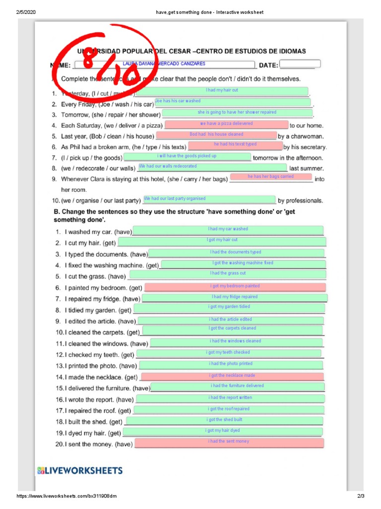 Have, Get Something Done - Interactive Worksheet | PDF